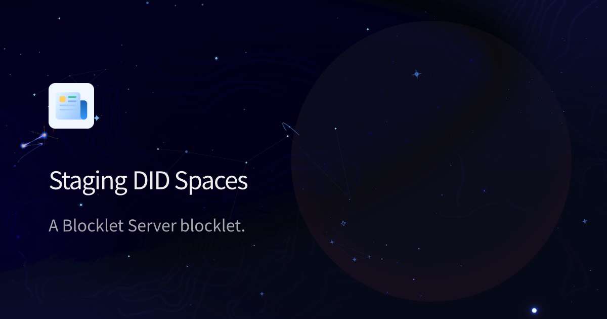Staging DID Spaces